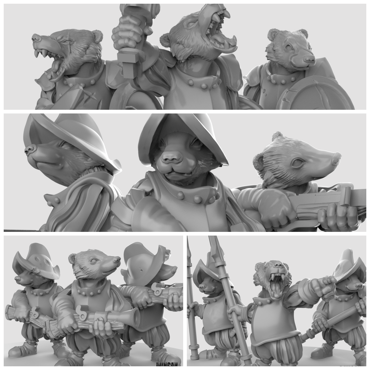 3D Printed Badgerfolk Miniatures – Fantasy Adventurers for RPGs ...