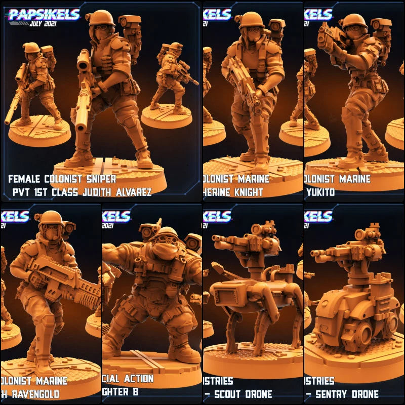 Colonial Marine-Fireteam 1 by Papsikels Miniatures - Ottsworkshop