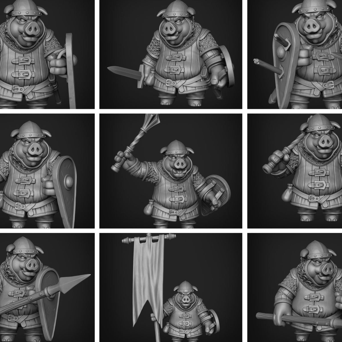 Pigfolk Town Guard Bundle | Humanoid Pig Warriors for D&D & Pathfinder ...