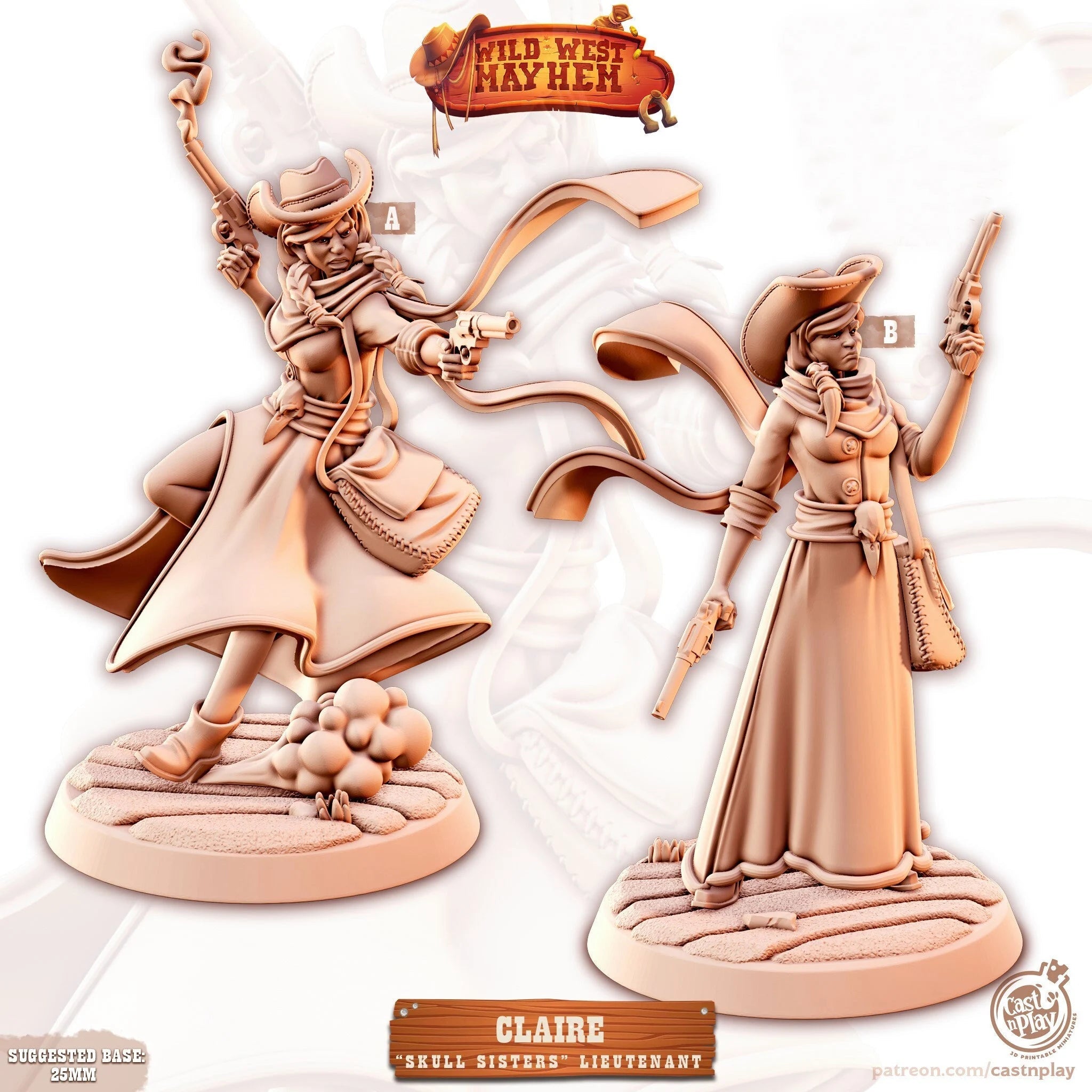 Claire Skull Bandit Lieutenant Miniature - Set of 2 - 28mm – Ottsworkshop