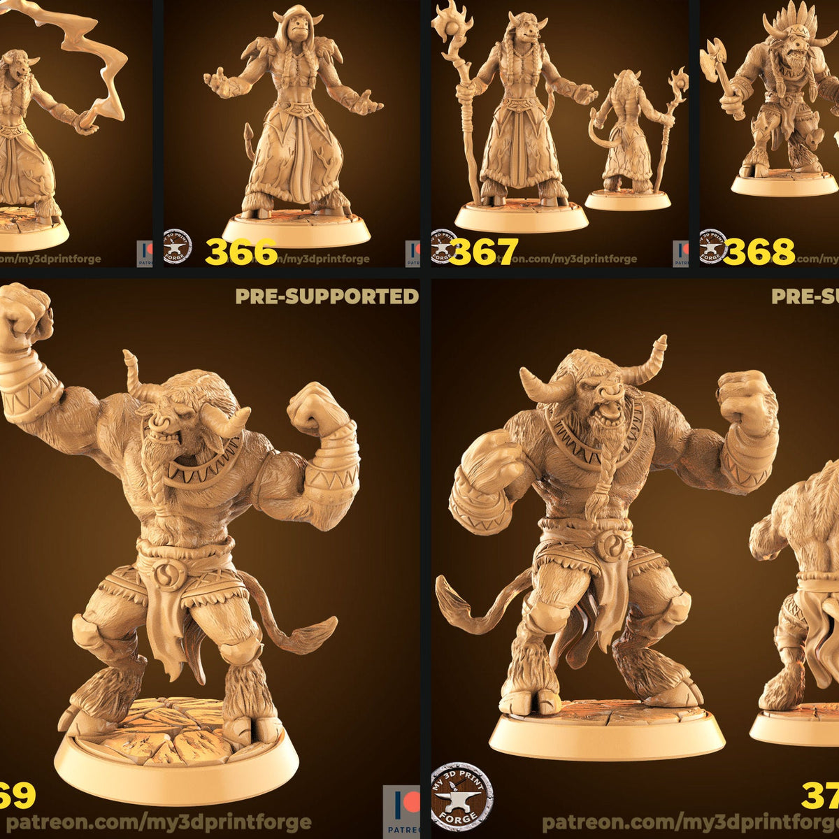 CowFolk Shaman Miniature | Tribal Animalfolk Shaman for D&D ...
