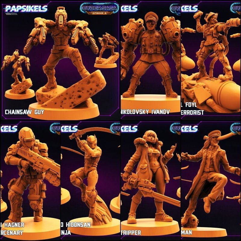 Cyber Villains Miniature - Chainsaw Guy - 32mm – Ottsworkshop