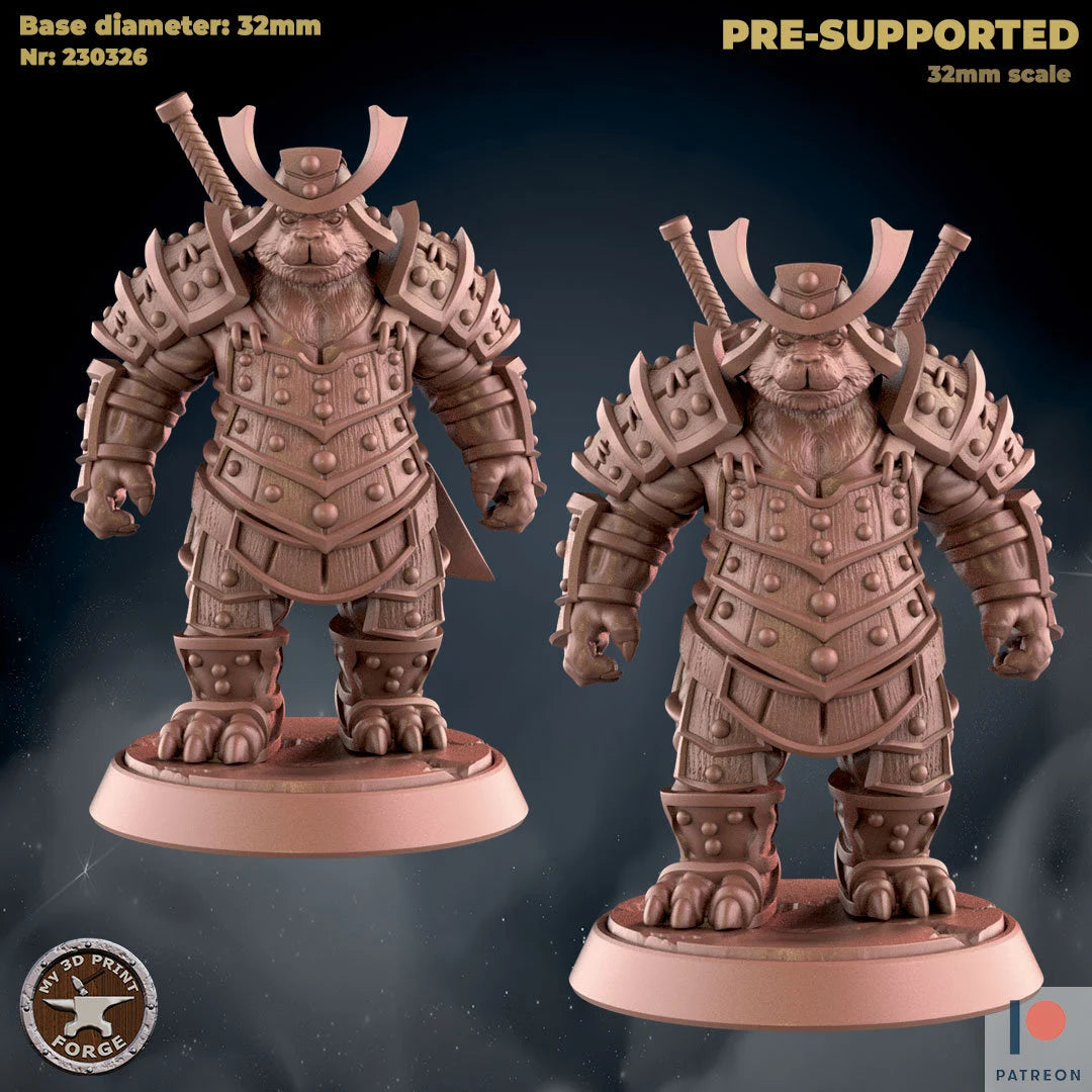 Male panda-folk royal warrior Miniatures - Ottsworkshop