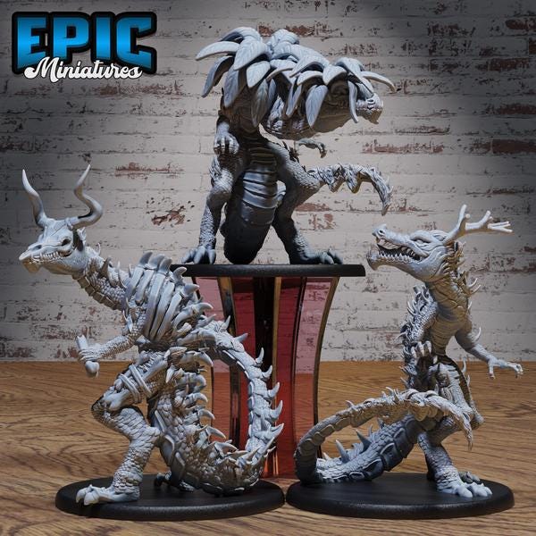 Large Dino, Reptile Swamp Monster Miniature - Full Set All Models ...