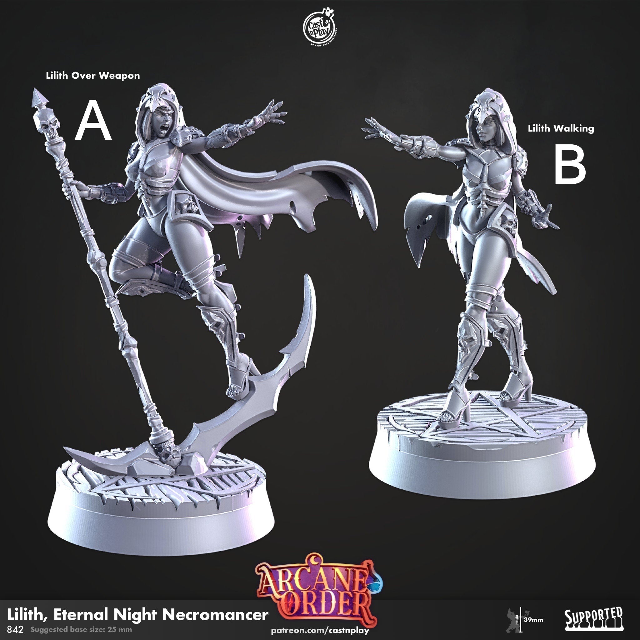 Lilith, Eternal Night Necromancer Miniature - Lilith A - 32mm ...