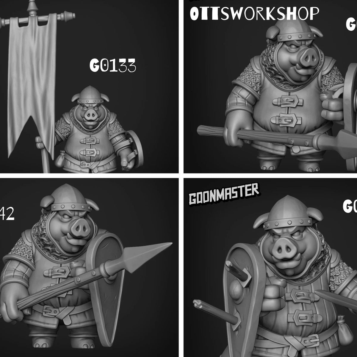 Pig Folk Miniature set 2 | Orcish Warrior Animalfolk for D&D ...