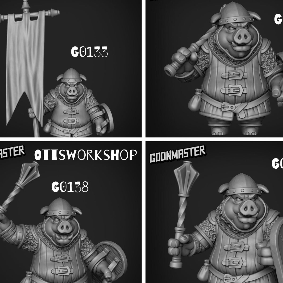 Pig Folk Miniature set | Orcish Beastkin Warriors for D&D & Pathfinder ...