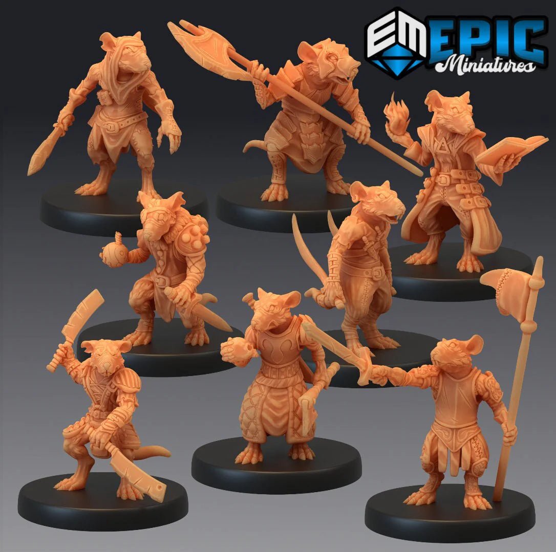 Fantasy Rat Folk Miniature Set | Skaven-Style Ratfolk for D&D ...