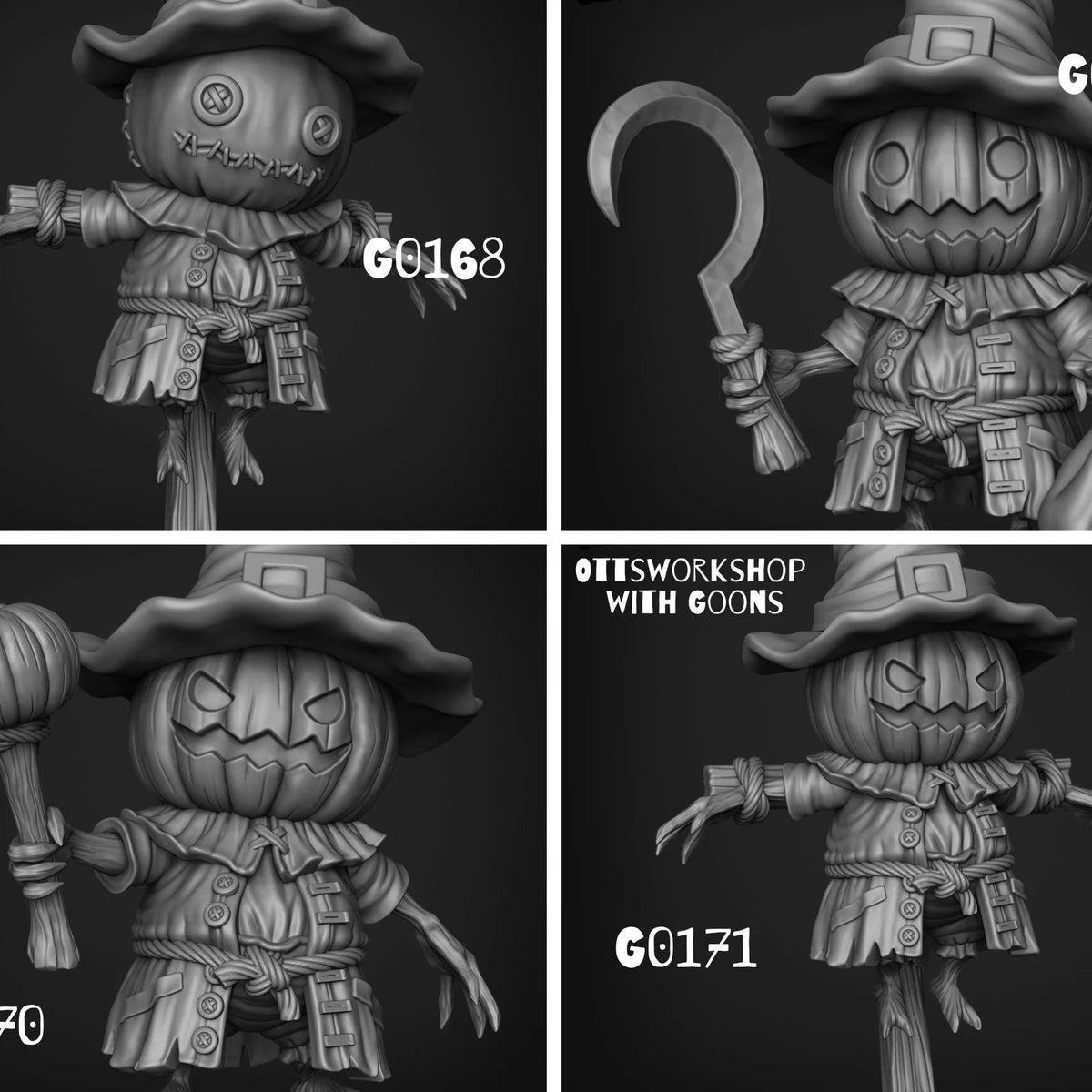 Scarecrow Miniature set 2 | Construct Horror for D&D & Pathfinder ...